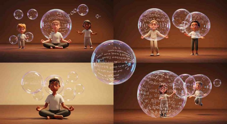 Spiritual Meaning of Bubbles: Insights from Floating Spheres